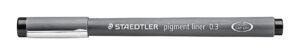 staedtler pigment liner, fineliner pen for drawing, drafting, journaling, 3mm, black, 308 03-9