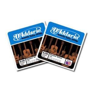 d'addario phosphor bronze acoustic guitar strings light 12-53 ej16-2 packs