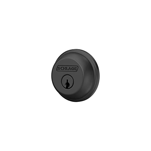 Schlage B60 N 622 Deadbolt, Keyed 1 Side, Highest Residential Security, Matte Black