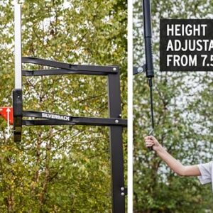 Silverback 54" In-Ground Height Adjustable Basketball System with Tempered Glass Backboard, Pro-Style Breakaway Rim, and Backboard Pad