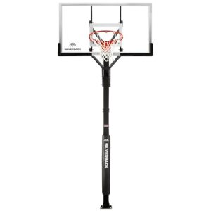 Silverback 60" In-Ground Basketball System with Adjustable-Height Tempered Glass Backboard and Pro-Style Breakaway Rim