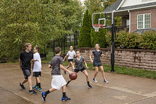 Silverback 60" In-Ground Basketball System with Adjustable-Height Tempered Glass Backboard and Pro-Style Breakaway Rim