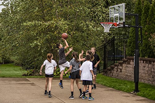 Silverback 60" In-Ground Basketball System with Adjustable-Height Tempered Glass Backboard and Pro-Style Breakaway Rim