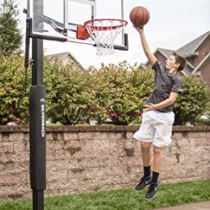 Silverback 60" In-Ground Basketball System with Adjustable-Height Tempered Glass Backboard and Pro-Style Breakaway Rim