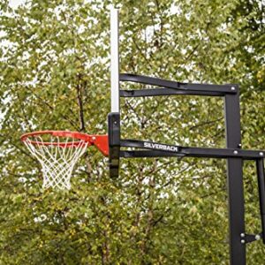 Silverback 60" In-Ground Basketball System with Adjustable-Height Tempered Glass Backboard and Pro-Style Breakaway Rim