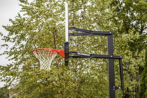 Silverback 60" In-Ground Basketball System with Adjustable-Height Tempered Glass Backboard and Pro-Style Breakaway Rim