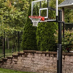 Silverback 60" In-Ground Basketball System with Adjustable-Height Tempered Glass Backboard and Pro-Style Breakaway Rim