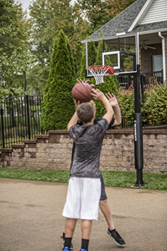 Silverback 60" In-Ground Basketball System with Adjustable-Height Tempered Glass Backboard and Pro-Style Breakaway Rim