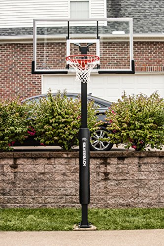 Silverback 60" In-Ground Basketball System with Adjustable-Height Tempered Glass Backboard and Pro-Style Breakaway Rim