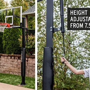 Silverback 60" In-Ground Basketball System with Adjustable-Height Tempered Glass Backboard and Pro-Style Breakaway Rim