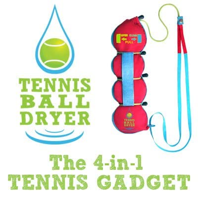 Tennis Ball Dryer -The 4-in-1 Tennis Gadget - Voted 'Best Tennis Gadget' - Includes 4 Great Features in 1. The Perfect Tennis Gift for Any Player.