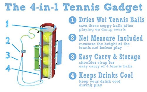 Tennis Ball Dryer -The 4-in-1 Tennis Gadget - Voted 'Best Tennis Gadget' - Includes 4 Great Features in 1. The Perfect Tennis Gift for Any Player.