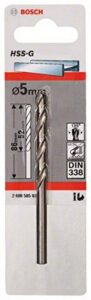 bosch 2608585922 metal drill bit hss-g 5mmx52mmx3.39in