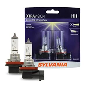 sylvania - h11 xtravision - high performance halogen headlight bulb, high beam, low beam and fog replacement bulb (contains 2 bulbs)