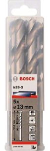 bosch 2608595083 metal drill bit hss-g 13mmx3.98inx5.94in 5 pcs