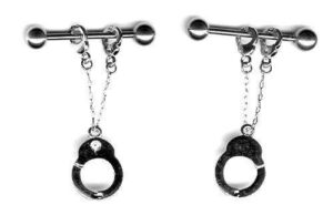 nipple ring bars handcuffs body jewelry pair 14 gauge 3/4'' sold as a pair