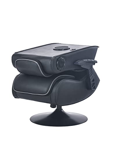 X Rocker Pro Leather Lounging Video Gaming Pedestal Chair with Vibration - Wireless Audio Force Modulation Technology - 2 Speakers & Subwoofer - Armrest - Black