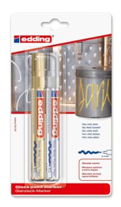 edding 750 gloss paint marker - x2 blister carded gold/silver