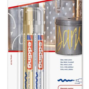 edding 750 Gloss Paint Marker - x2 Blister Carded Gold/Silver