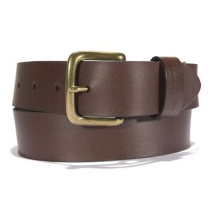 carhartt regular men's casual belts, available in multiple styles, colors & sizes, bridle leather classic buckle (brown), 36