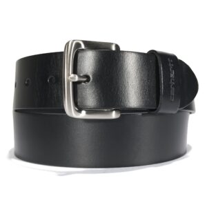 carhartt men's big and tall casual belts, available in multiple styles, colors & sizes, bridle leather classic buckle (black), 52