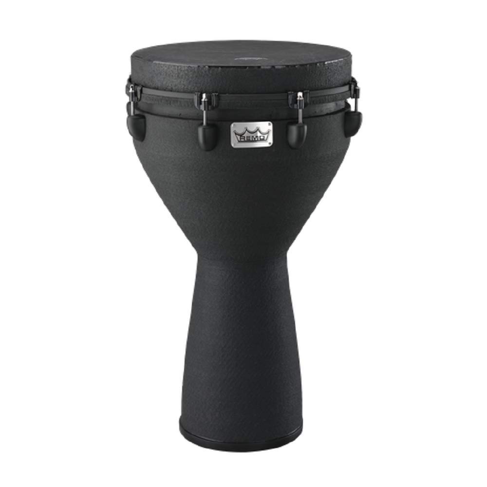 REMO Djembe, MONDO™, Key-Tuned, SKYNDEEP® FIBERSKYN®, Black, Contour Tuning Brackets, Black Earth Finish