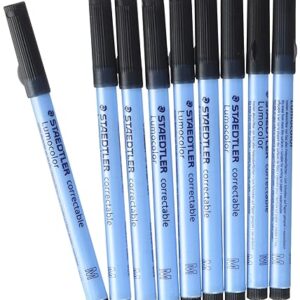 Staedtler Lumocolor 305 M-9 Correctable Foil Pen M Tip Approx. 1.0 mm Pack of 10 Black