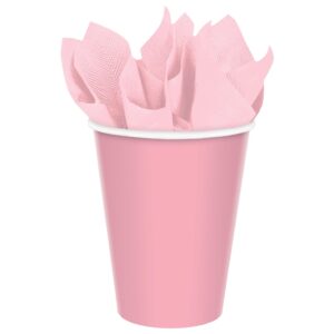 vibrant new pink paper cups (pack of 20) - 9 oz. - perfect for parties, gatherings, picnics & home use