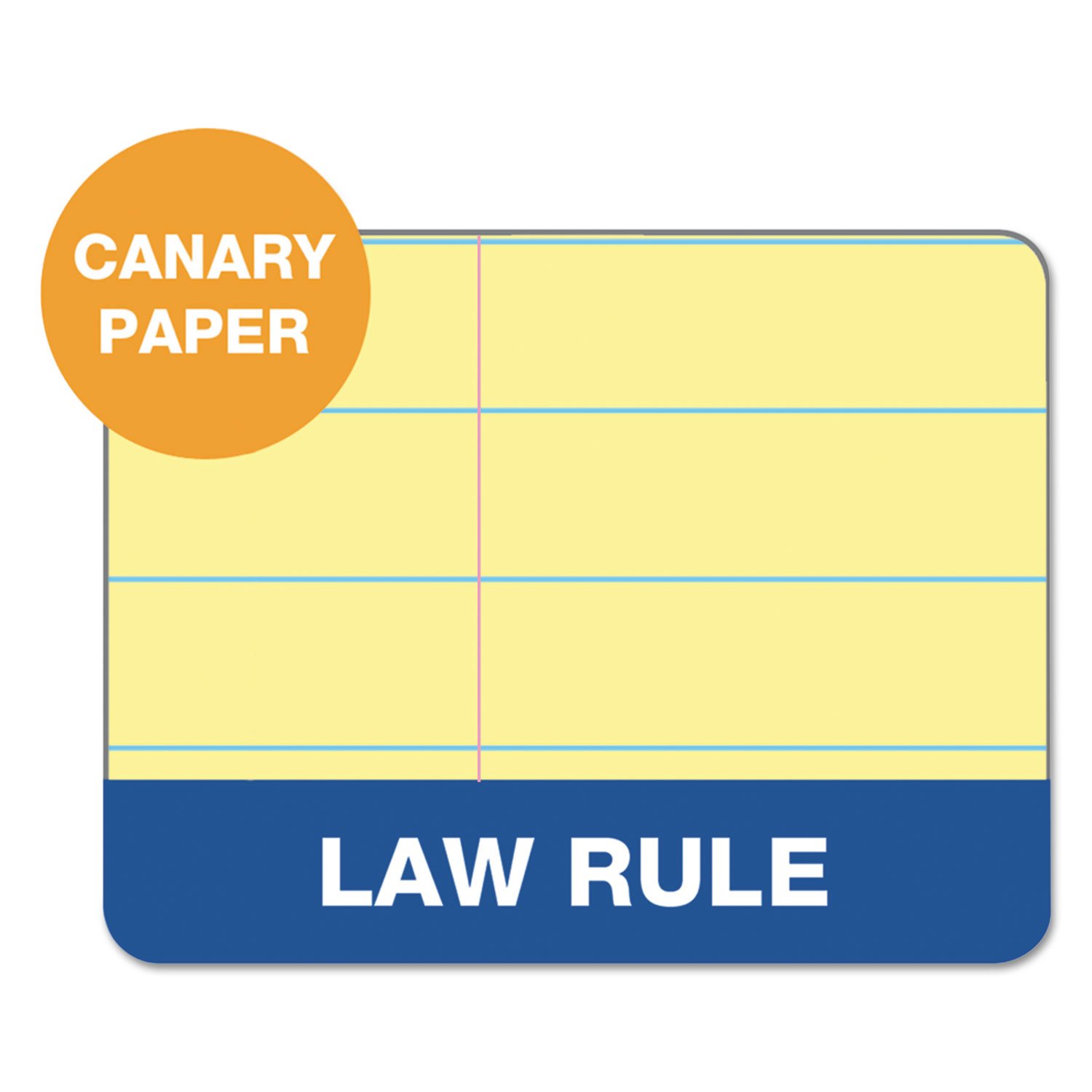 Tops Docket Writing Pads with 100 Sheets, Extra-Strong Back, 8-1/2" x 11-3/4", Perforated, Canary, Law Rule, 100 Sheets, 6 Pack (63396)