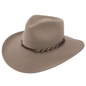 stetson men's 4x drifter buffalo felt pinch front cowboy hat (stone, 7 1/4)