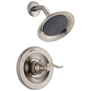 delta faucet windemere 14-series shower faucet set, shower handle, brushed nickel shower faucet, delta shower trim kit, stainless bt14296-ss (valve not included)