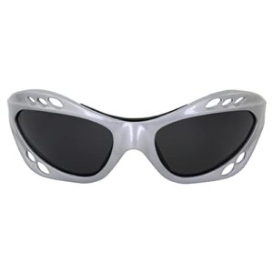 Birdz Eyewear Polarized Goggles Kite Surf Water Sport Surfing, Kayaking, Jetskiing PWC Personal Water Craft Silver Frame