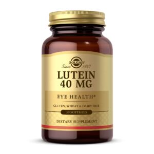 solgar lutein 40 mg, 30 softgels - supports eye health - helps filter out blue-light - contains floraglo lutein - gluten free, dairy free - 30 servings