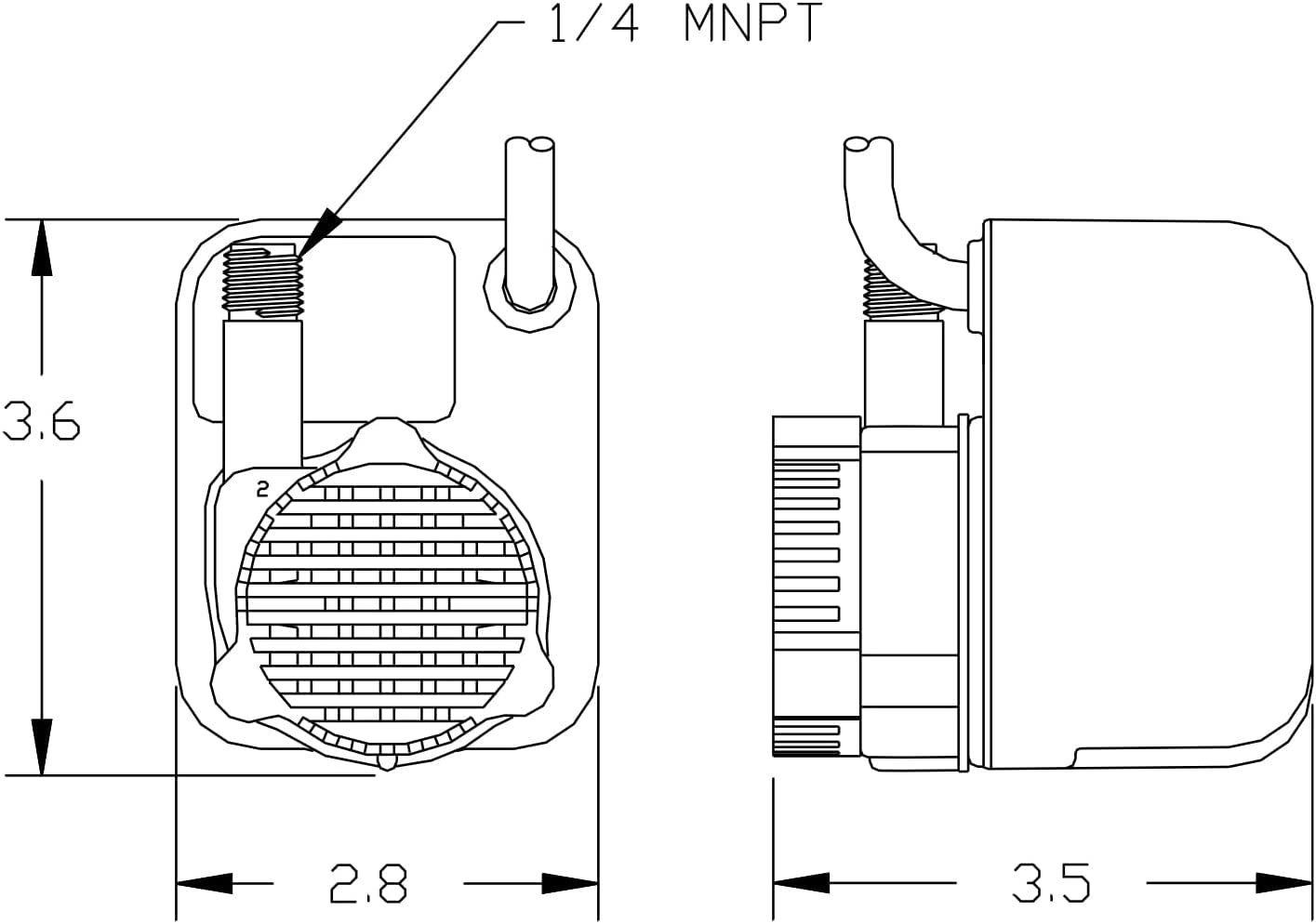 Little Giant PE-1H-PW 115 Volt, 1/125 HP, 170 GPH Epoxy Encapsulated Small Submersible Direct Drive Pump with Hooded Volute and Flow Control Valve, 6-Feet Cord, Black, 566604