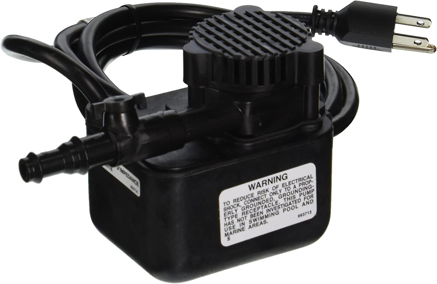 Little Giant PE-1H-PW 115 Volt, 1/125 HP, 170 GPH Epoxy Encapsulated Small Submersible Direct Drive Pump with Hooded Volute and Flow Control Valve, 6-Feet Cord, Black, 566604