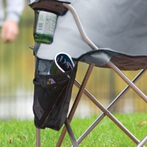 Coleman Camping Chair with 4 Can Cooler | Chair with Built In 4 Can Cooler, Grey/Black