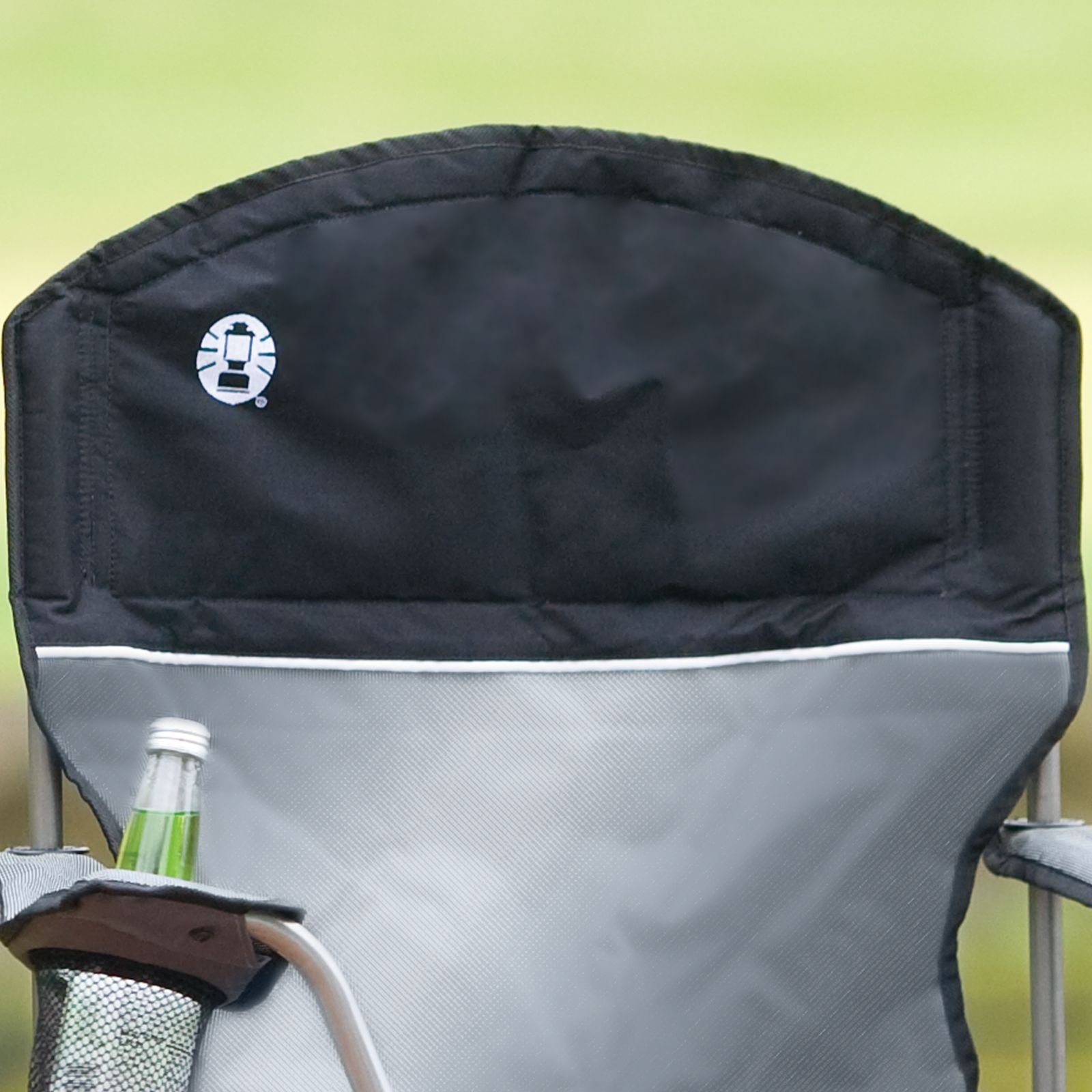 Coleman Camping Chair with 4 Can Cooler | Chair with Built In 4 Can Cooler, Grey/Black