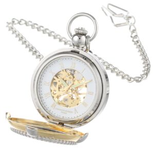 charles hubert 3846 two-tone mechanical picture frame pocket watch