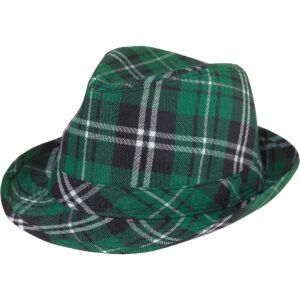 amscan st. patrick's day plaid fedora hat - 5 1/8" x 10", one size, green - pack of 1