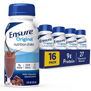 ensure original milk chocolate nutrition shake | meal replacement shake | 16 pack