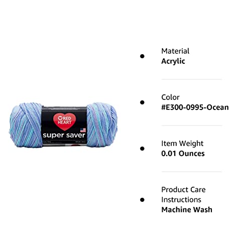 Red Heart Super Saver Yarn-Ocean