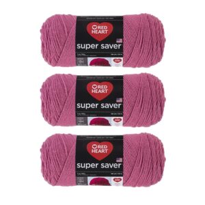 red heart e300-774 red heart super saver yarn - light raspberry