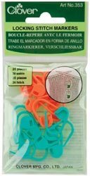 clover needlecrafts locking stitch marker 20 pack 353 (3-pack)