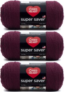 red heart super saver yarn (3-pack) claret e300-378