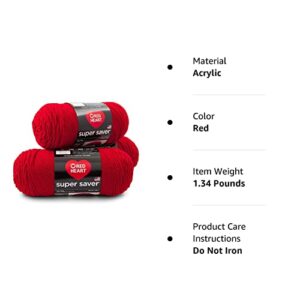 Red Heart Super Saver Yarn (3-Pack) Cherry Red E300-319