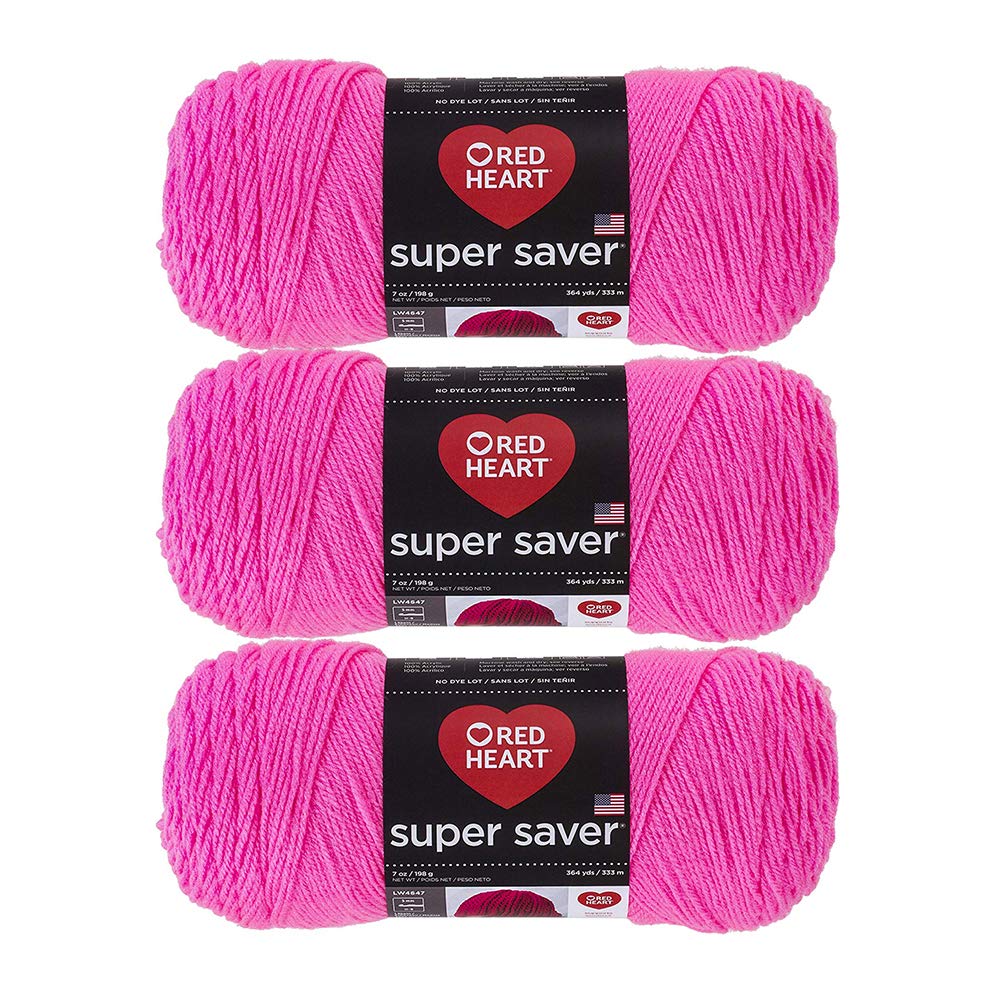 Red Heart Bulk Buyuper Saver Yarn (3-Pack) Pretty n Pink E300-722