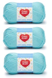 red heart soft baby steps yarn (3-pack) aqua e746-9505