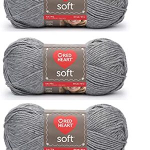 Red Heart Soft Yarn (3-Pack) Light Grey Heather E728-9440