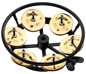 meinl percussion thh1b-bk professional series hi hat tambourine, single row brass