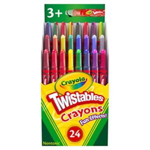 crayola twistables crayons, fun effects, gift for kids, 24 count